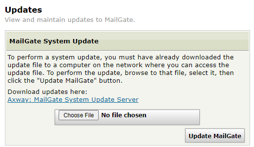 Finally, click the Update MailGate button. The file will be uploaded ...